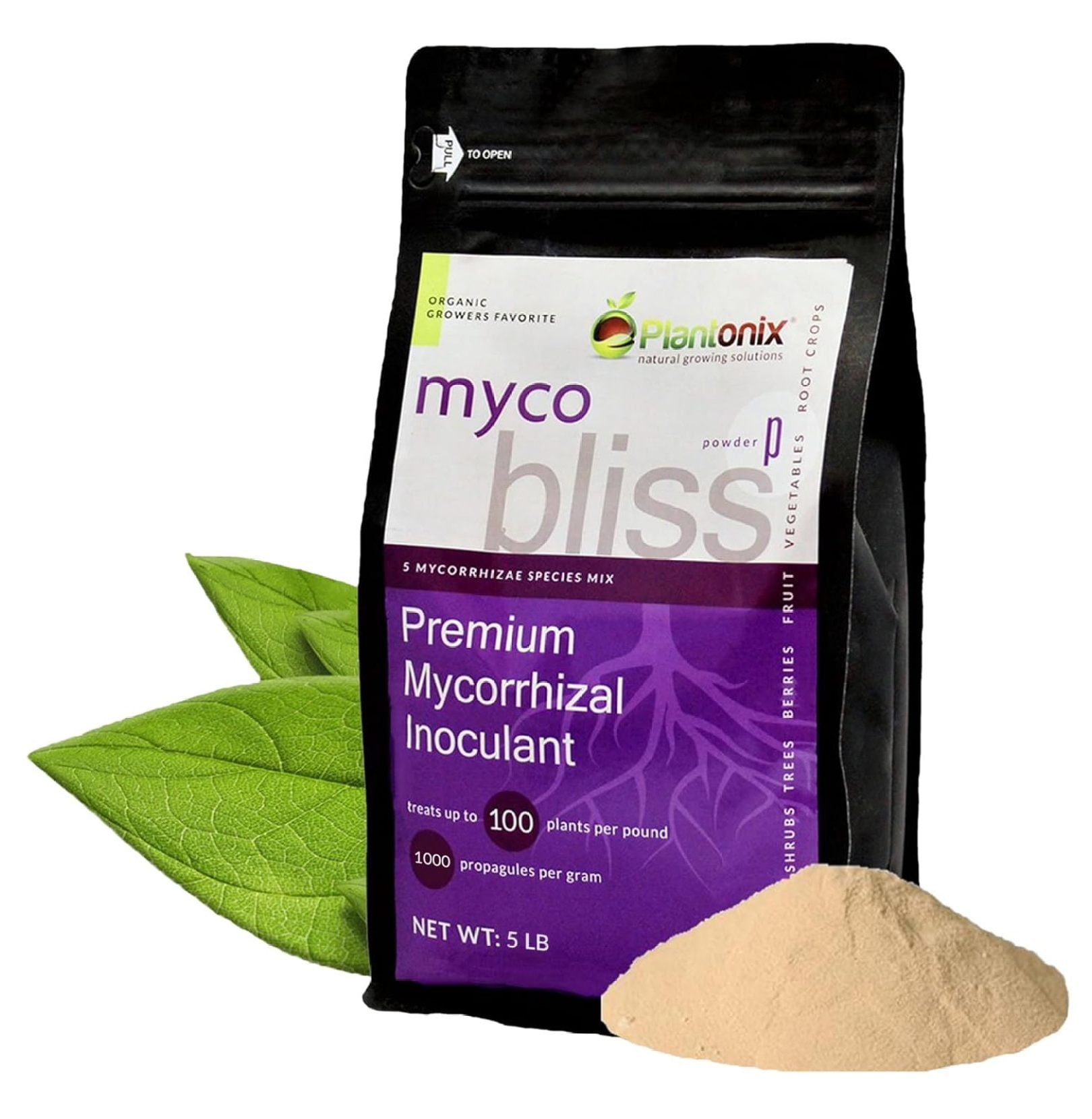 Myco Bliss Powder (5lbs) - Mycorrhizal Fungi for Soil - 5 Strain ...
