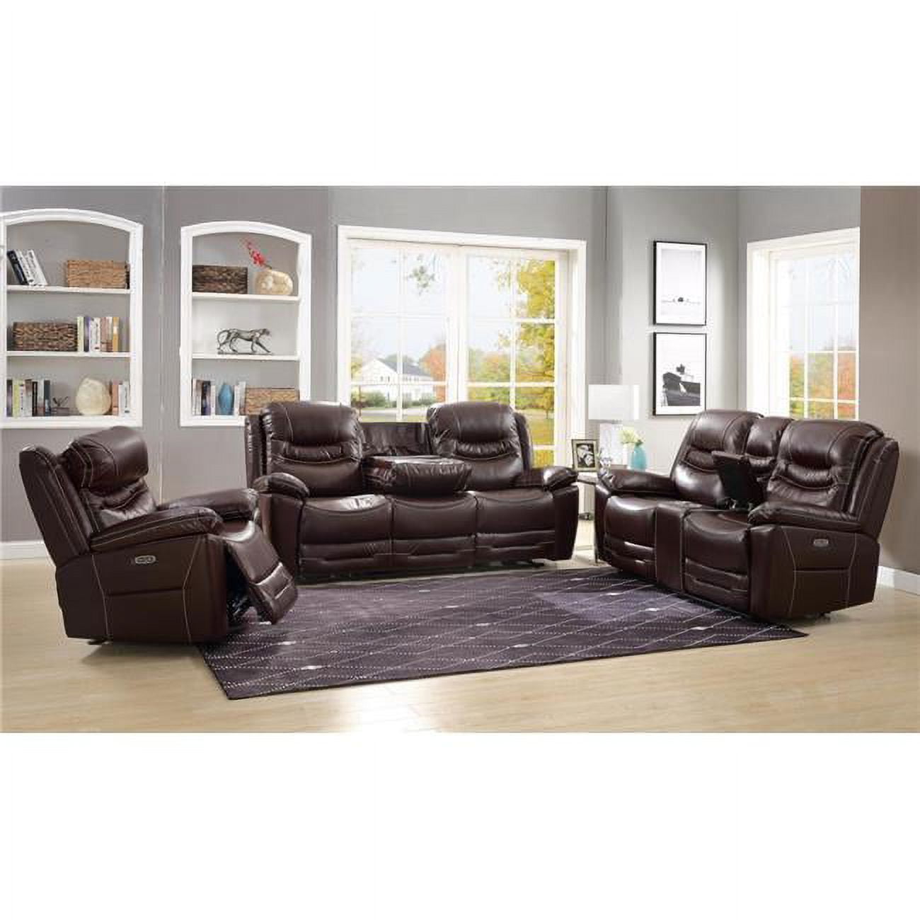 Myco Furniture Garrett Power Sofa w/Power Headrest & Dropdown Table ...