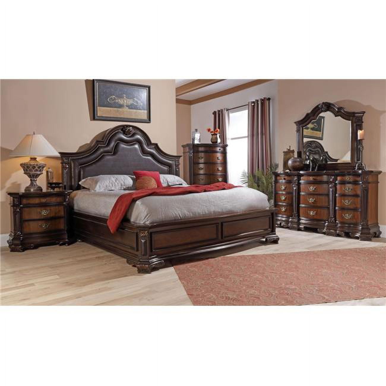 Myco Furniture Shevonne Mirror - Cherry Brown - Walmart.com