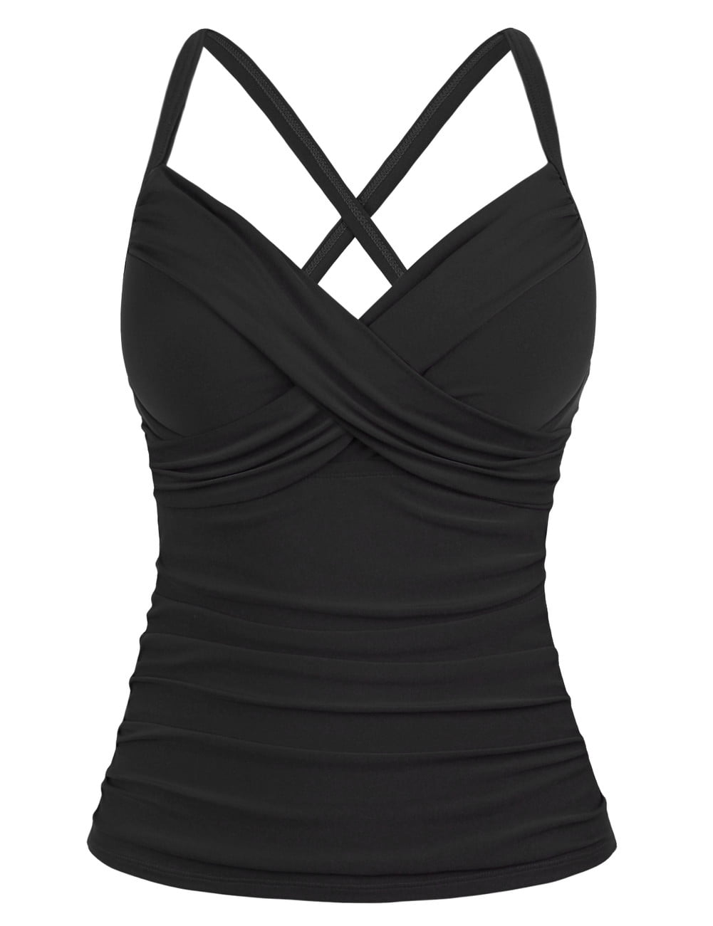 Mycoco Black Bathing Suit Tops for Women Large Bust Twist Front ...
