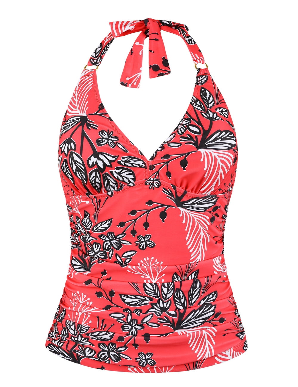 Mycoco Halter Top Tankini Swimsuits for Women Plunging V Neck Swimsuit ...