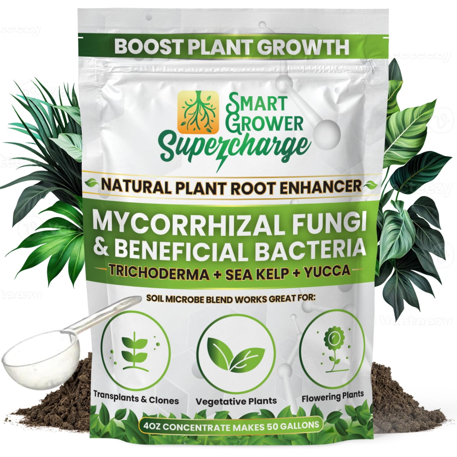 Mycorrhizal Fungi with Beneficial Bacteria, Trichoderma, Sea Kelp ...
