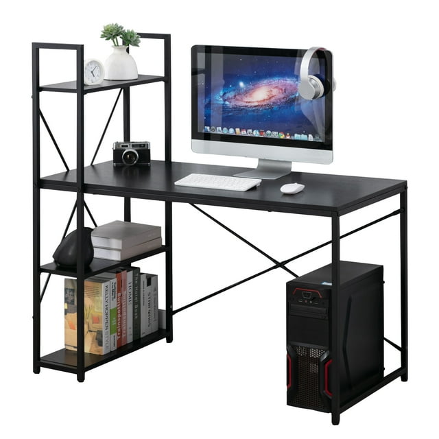 Mydepot 48-Inch Computer Desk with Storage Shelves, Home Office Table ...