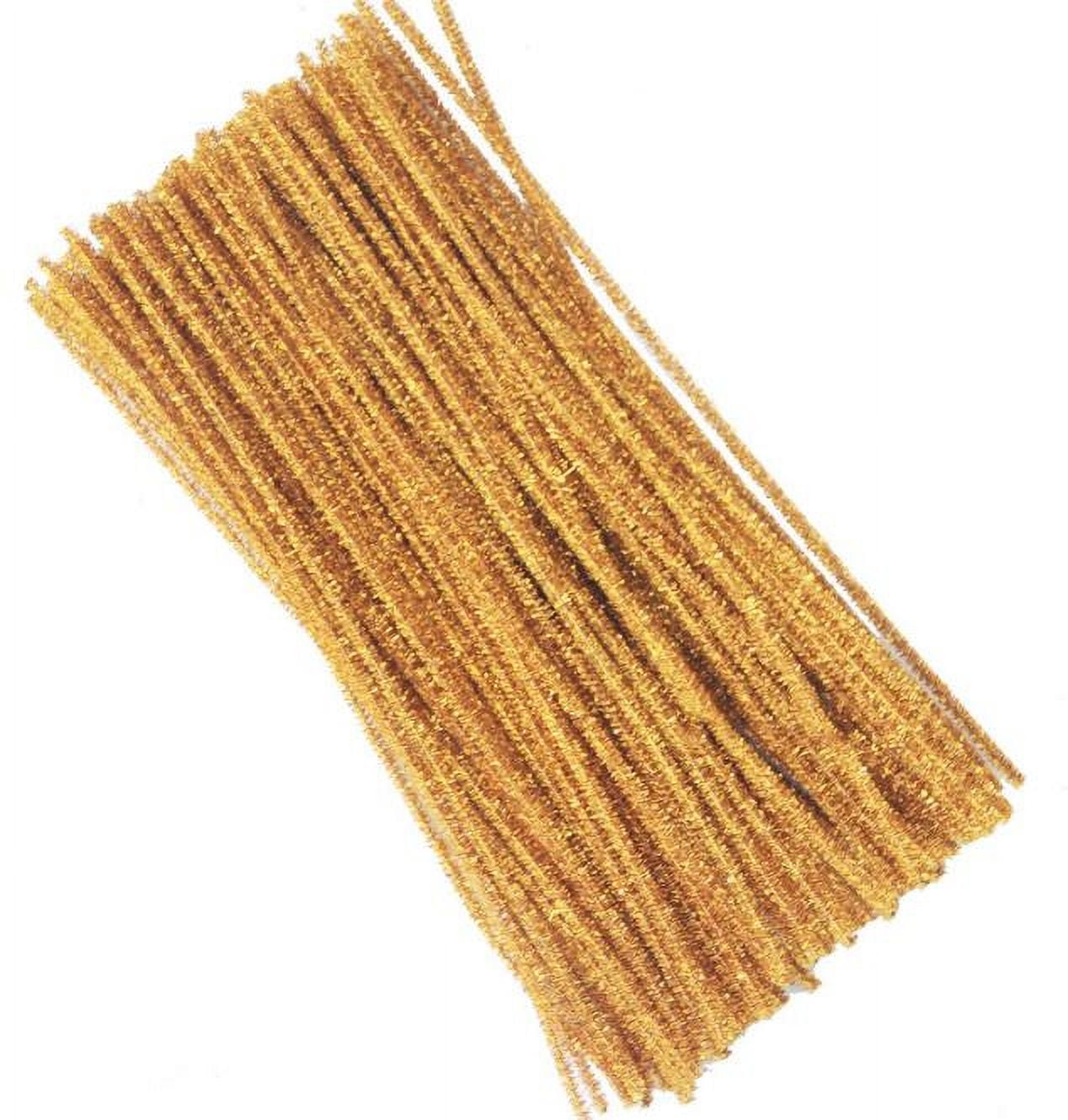 Myenne 100pcs Gold Glitter Pipe Cleaners Chenille Stems Pipe Cleaning ...