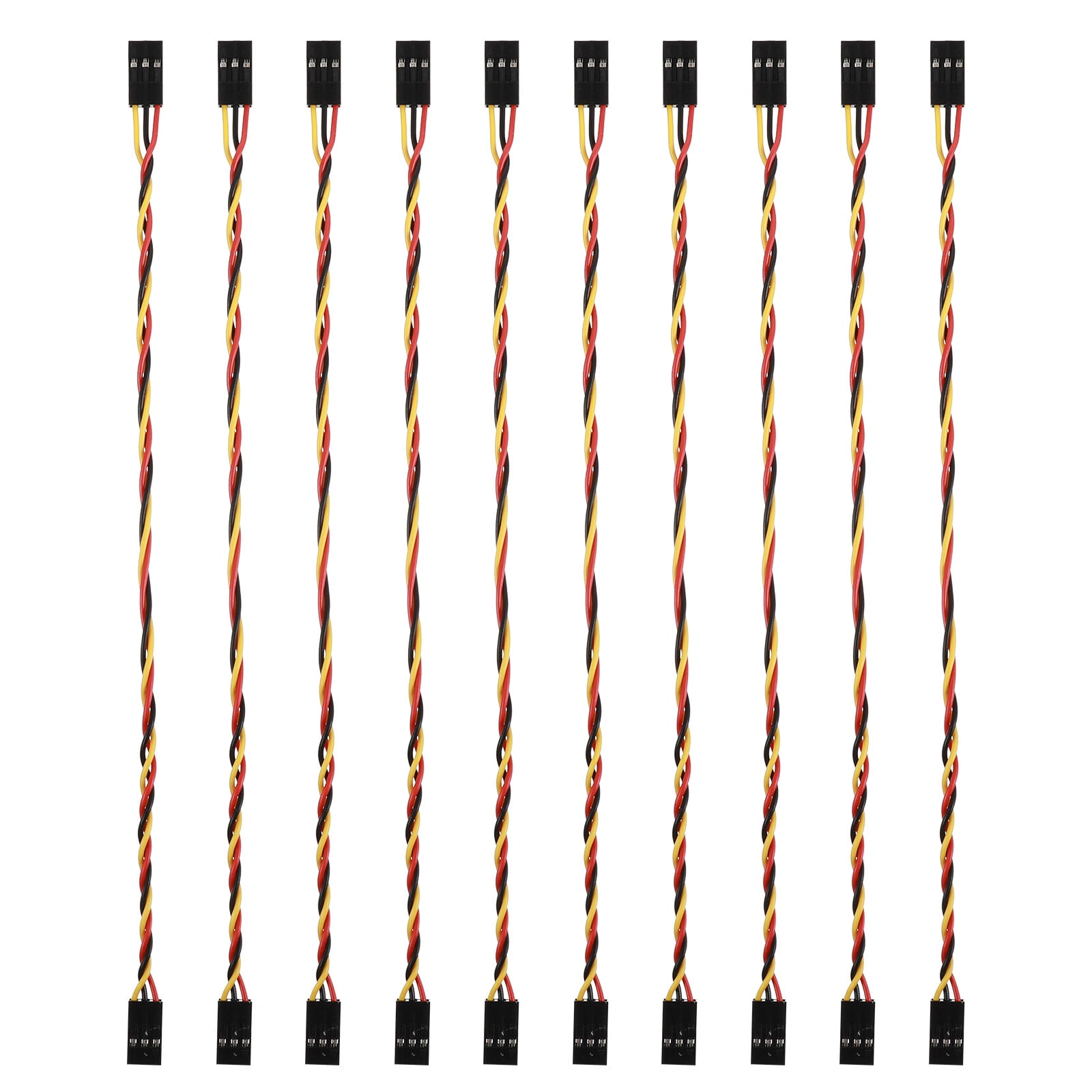 Myenne 10pcs 3 Pin 20cm Rainbow Cable Female to Female Bridle Jumper ...