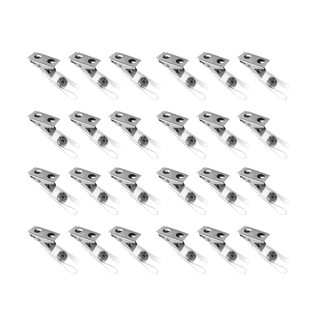 Myenne 150PCS Double Hole Metal Badge Clips with Clear PVC Straps for ...