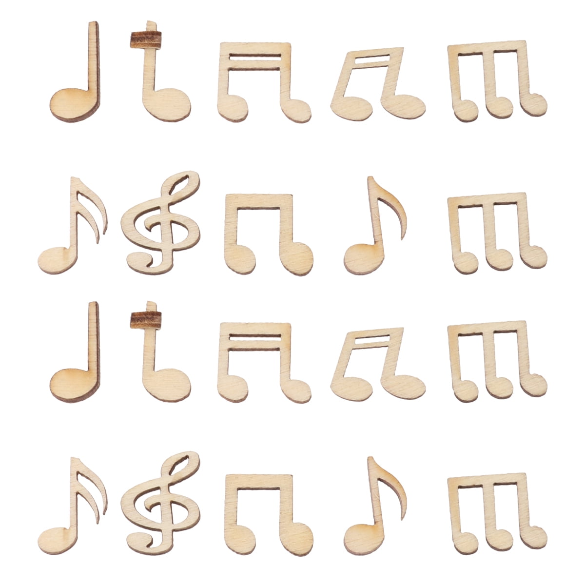 Myenne 200pcs Musical Notes Wood Cutouts Unfinished Symbols Shaped ...