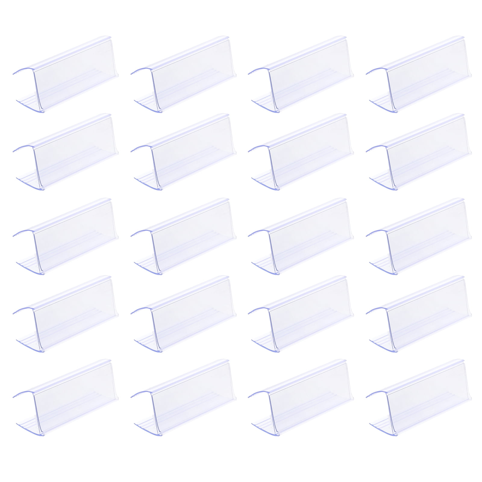 Myenne 25pcs Clear Clip on Tag Price Holders Plastic Clear Label Holder ...