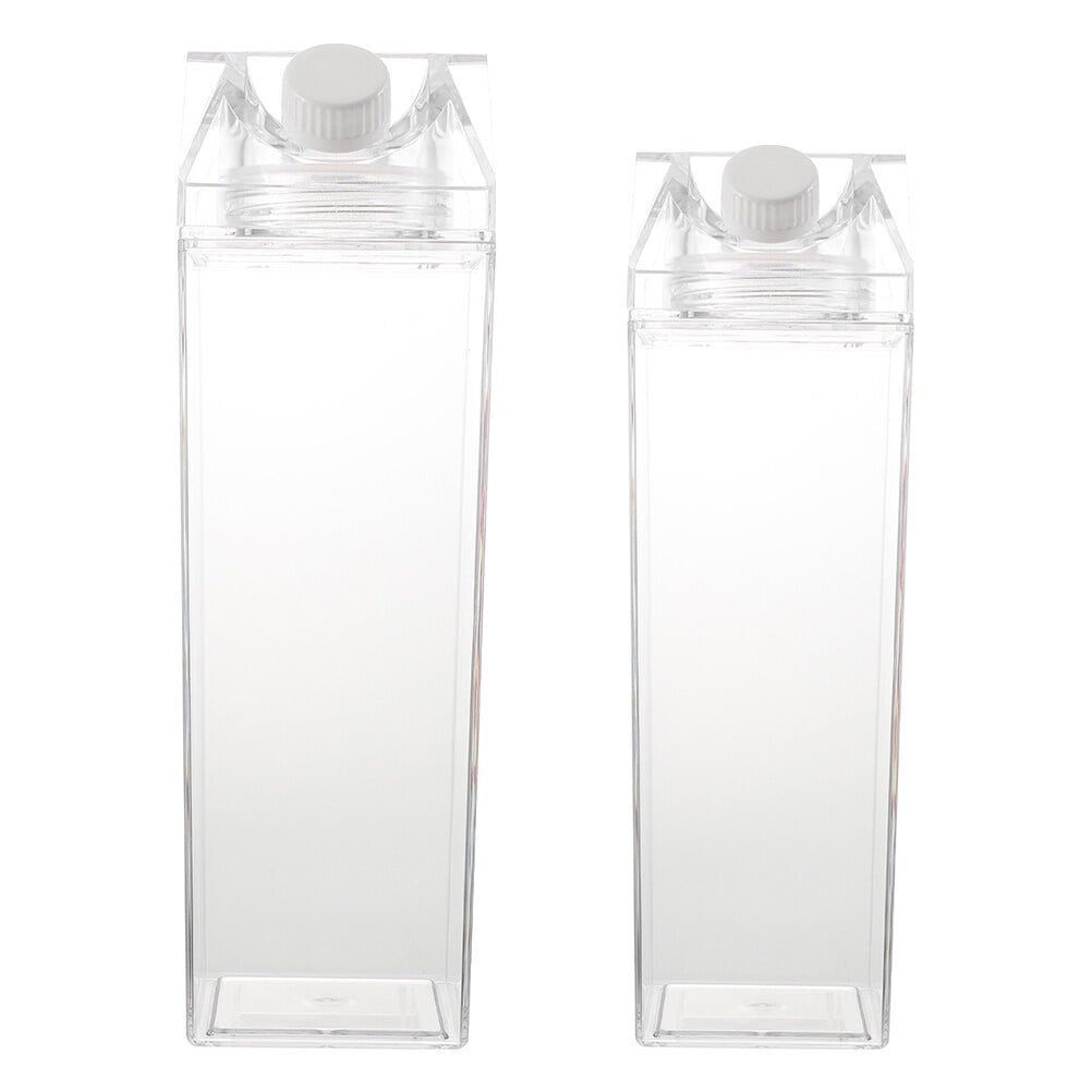 Myenne 2pcs Carton Water Bottle 500ml 1000ml Clear Square Bottles Water ...