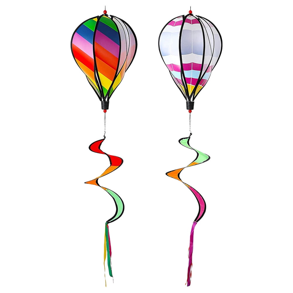 Myenne 2pcs Hot Air Balloon Wind Rainbow Garden Pinwheels Whirligigs ...