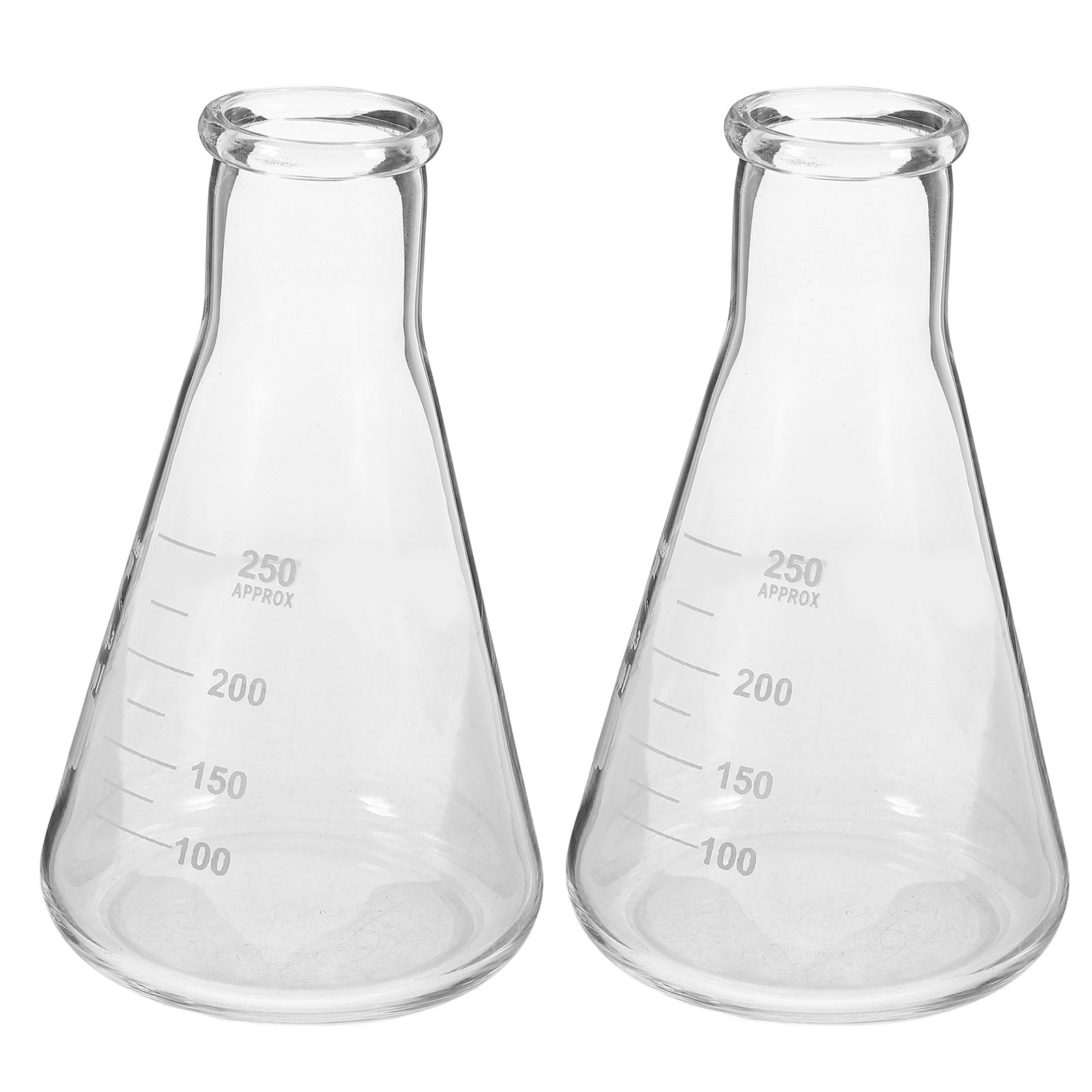 Myenne 2pcs Simple Erlenmeyer Flasks Sturdy Glass Flasks Practical ...