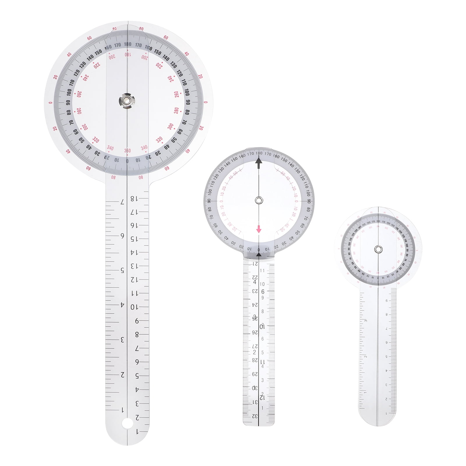 3pcs Protractor Ruler Small Medical Goniometer Measuring Tool for Angle Measurement Multi ...