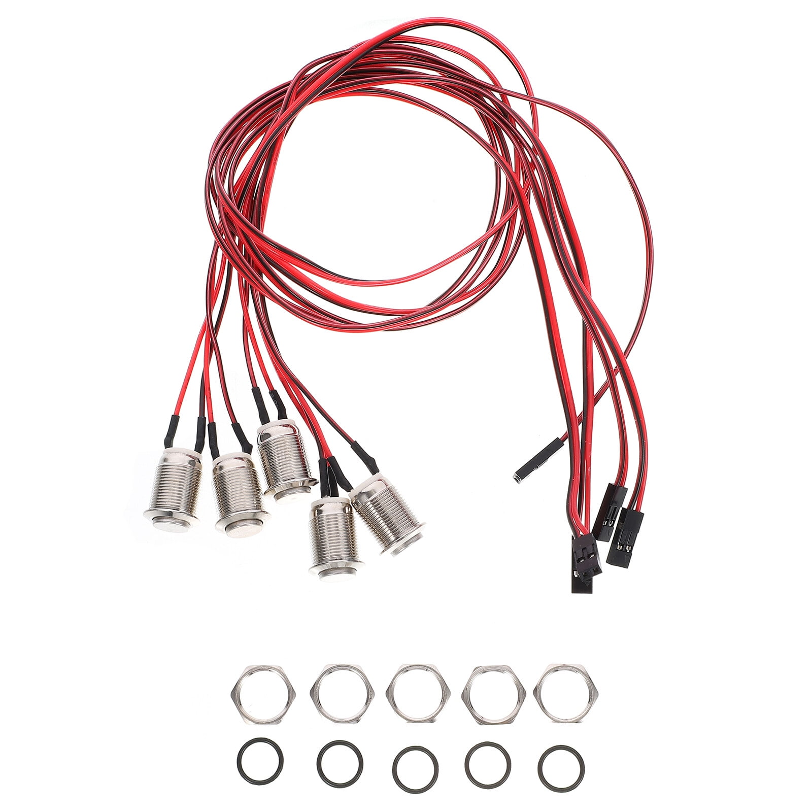 Myenne 5 Pcs Push Button Switches Car Waterproof Push Buttons Momentary ...