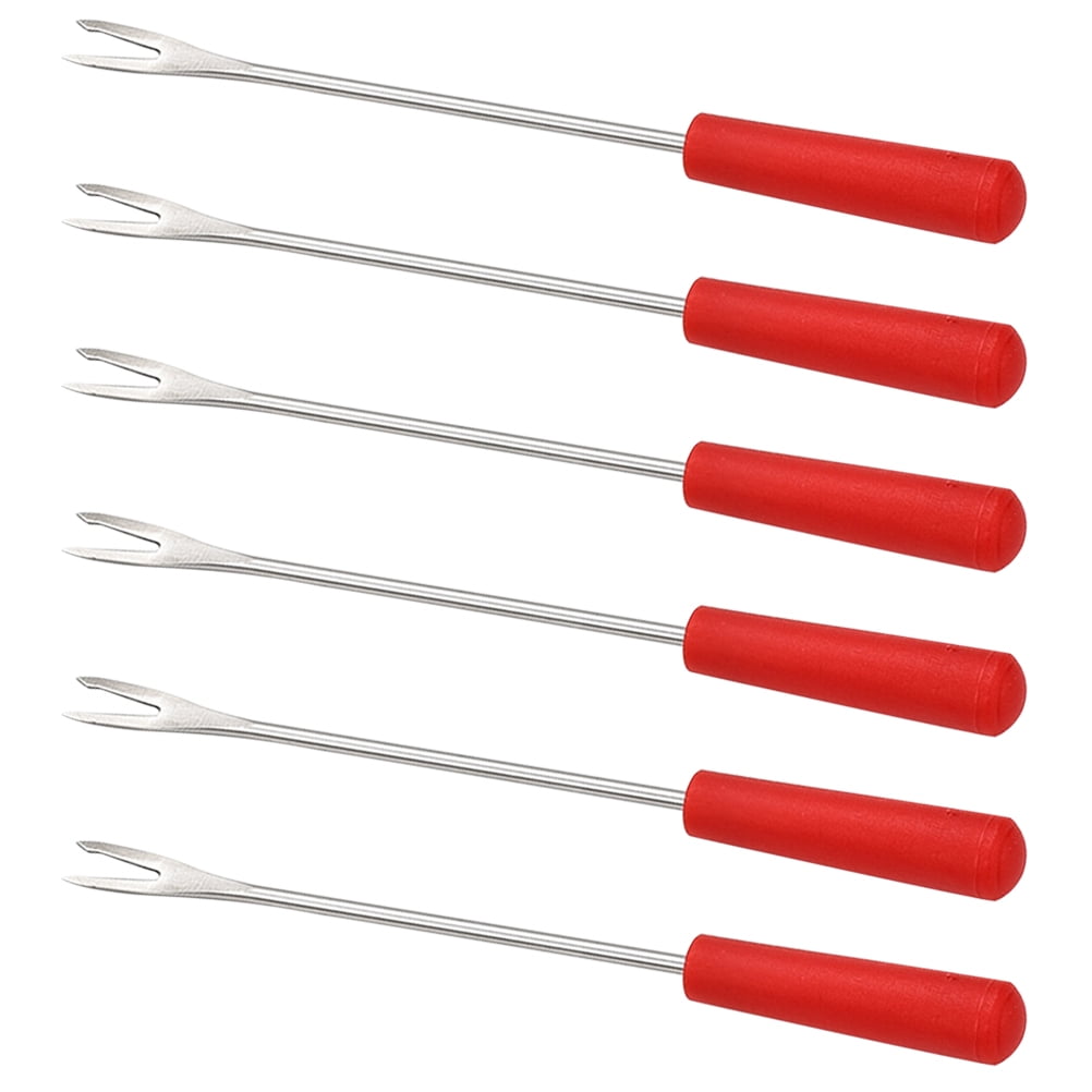 HEATSHAKING Forks Red Stainless Steel 6Pcs 5.9X0.5X0.3In - Walmart.com