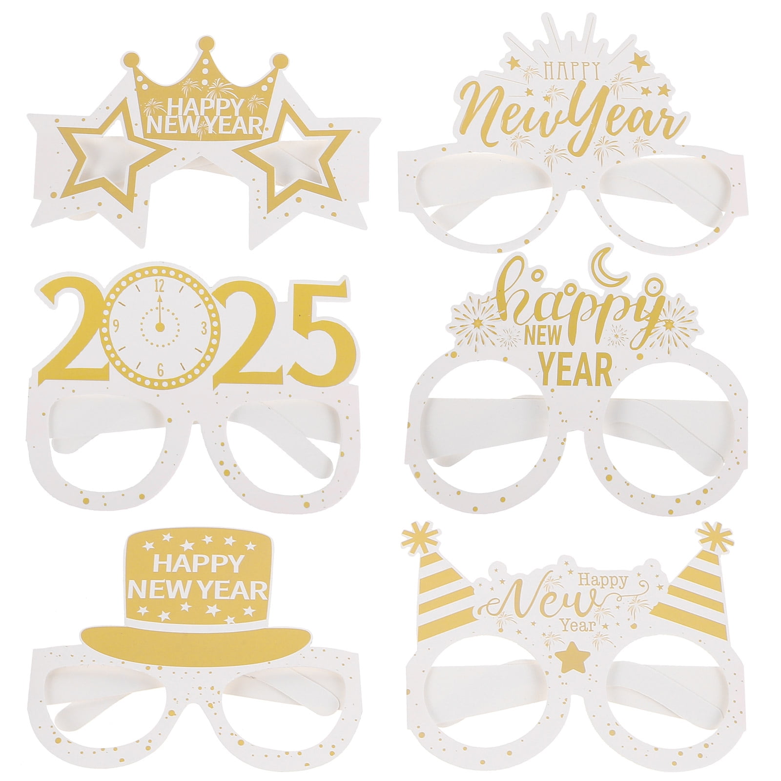Myenne 6pcs New Year 2025 Party Glasses New Year Eve Glasses Prop New ...