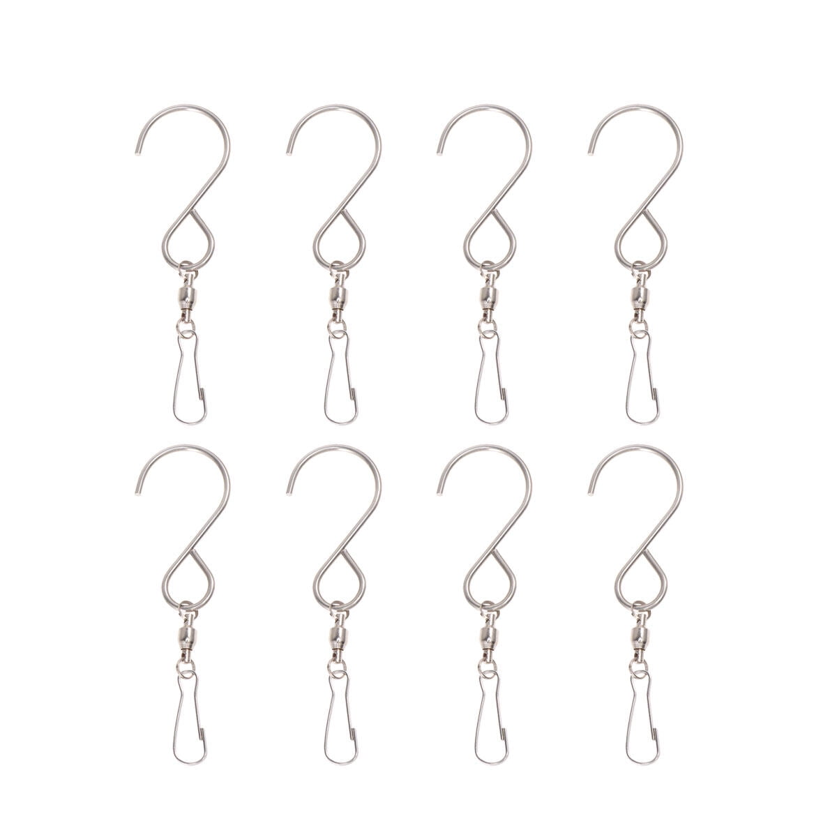 Myenne 8pcs Stainless Steel S Bearing Hook Wind-Rotating Display Hanger ...