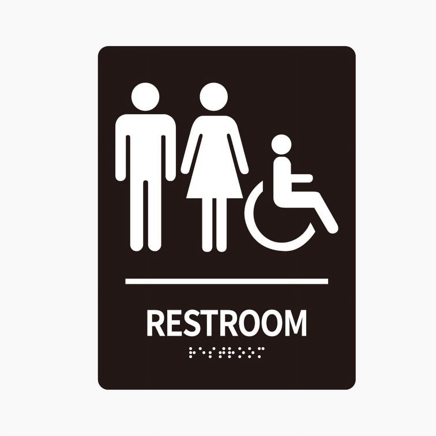 Masteelf Black Acrylic Braille SelfAdhesive Restroom Sign for ...