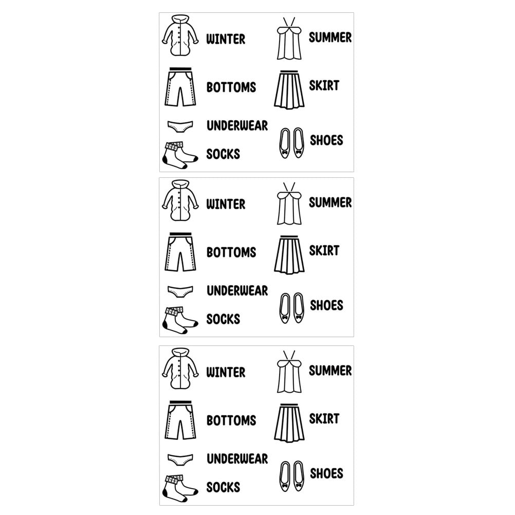 Myenne Clothing Classification Labels, 3 Sheets Removable Wardrobe ...