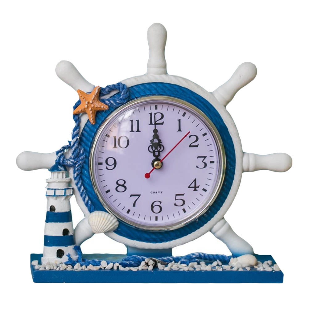 Masteelf 1Pc Nautical Style Artistic Desk Clock Lighthouse Design for ...