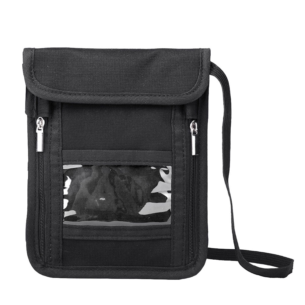 Myenne Passport Holder Waterproof Neck Wallet Cross Body (Black ...