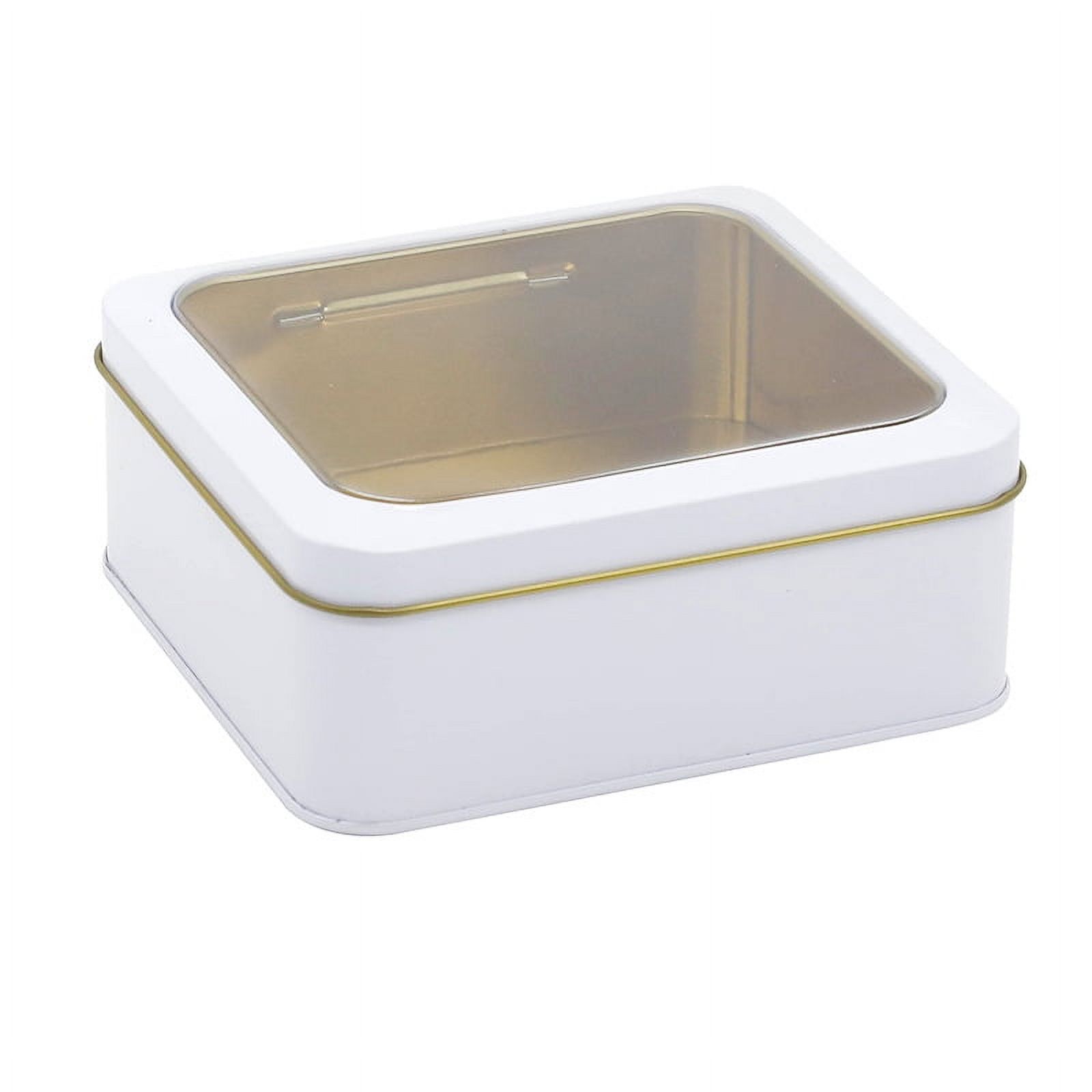 Myenne Tinplate Storage Box Hinged Lid Tin Box Metal Candy Container ...