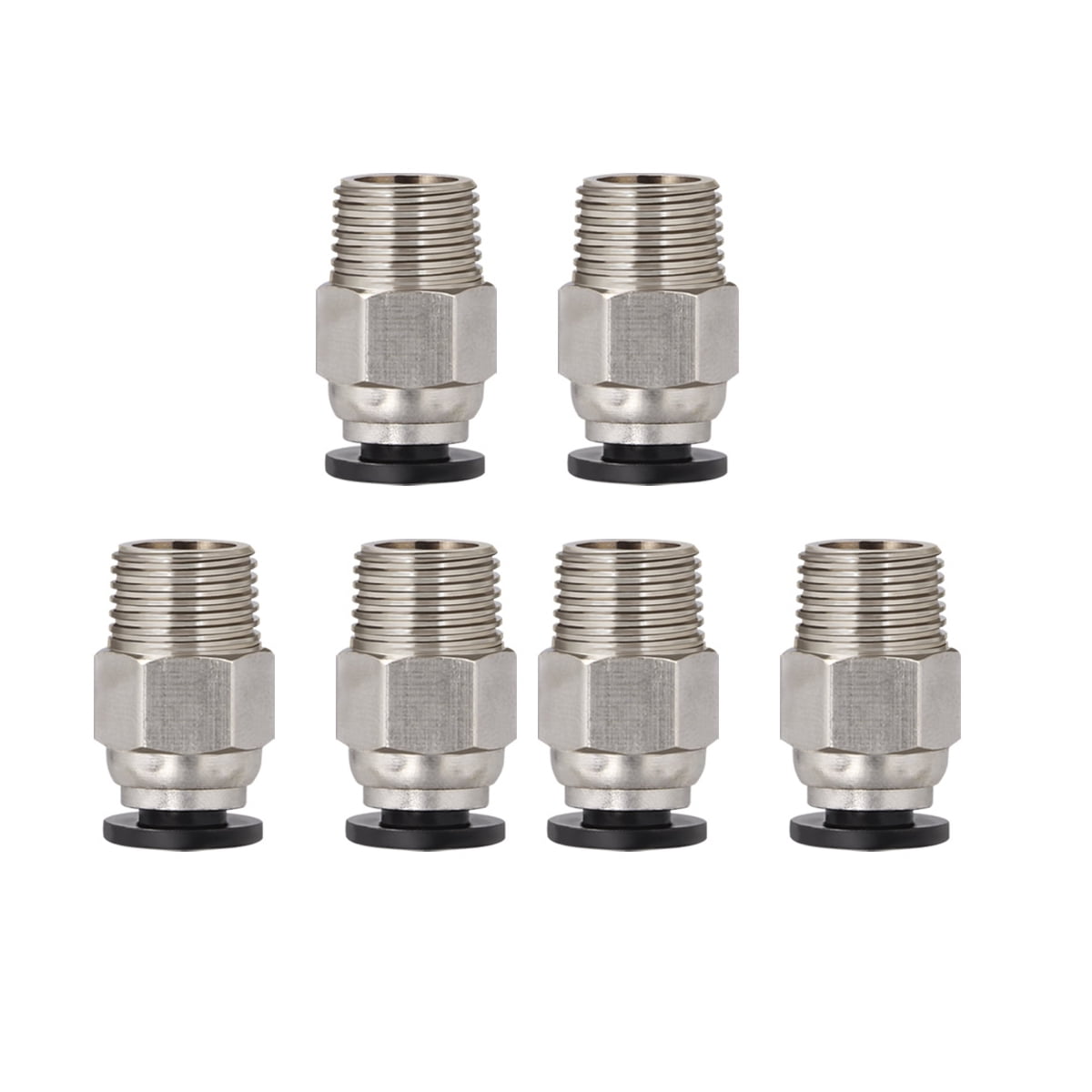 Masteelf UEETEK 6pcs PC4 01 Male Straight Pneumatic PTFE Tube Fitting ...