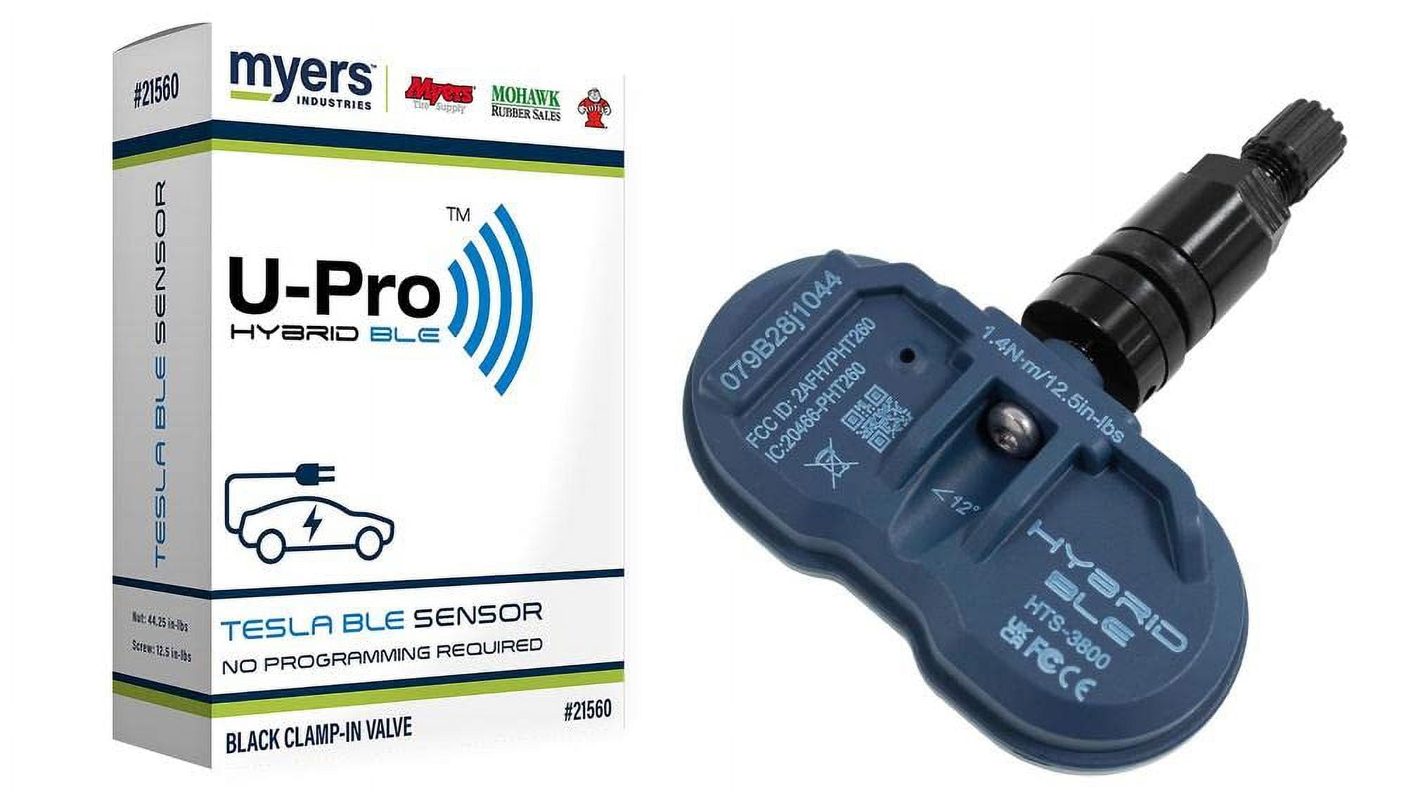 Myers U-Pro Hybrid BLE Tesla TPMS Sensor with Black Clamp in Valve ...