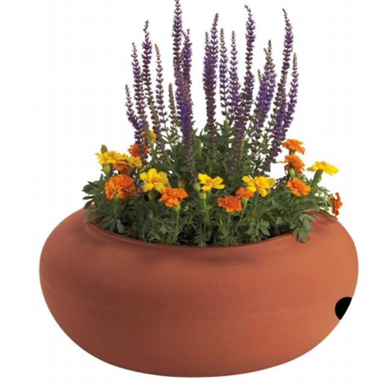 Myers-itml-akro Mils 21 in. Terra Cotta Colored Plastic Garden Hose Pot ...