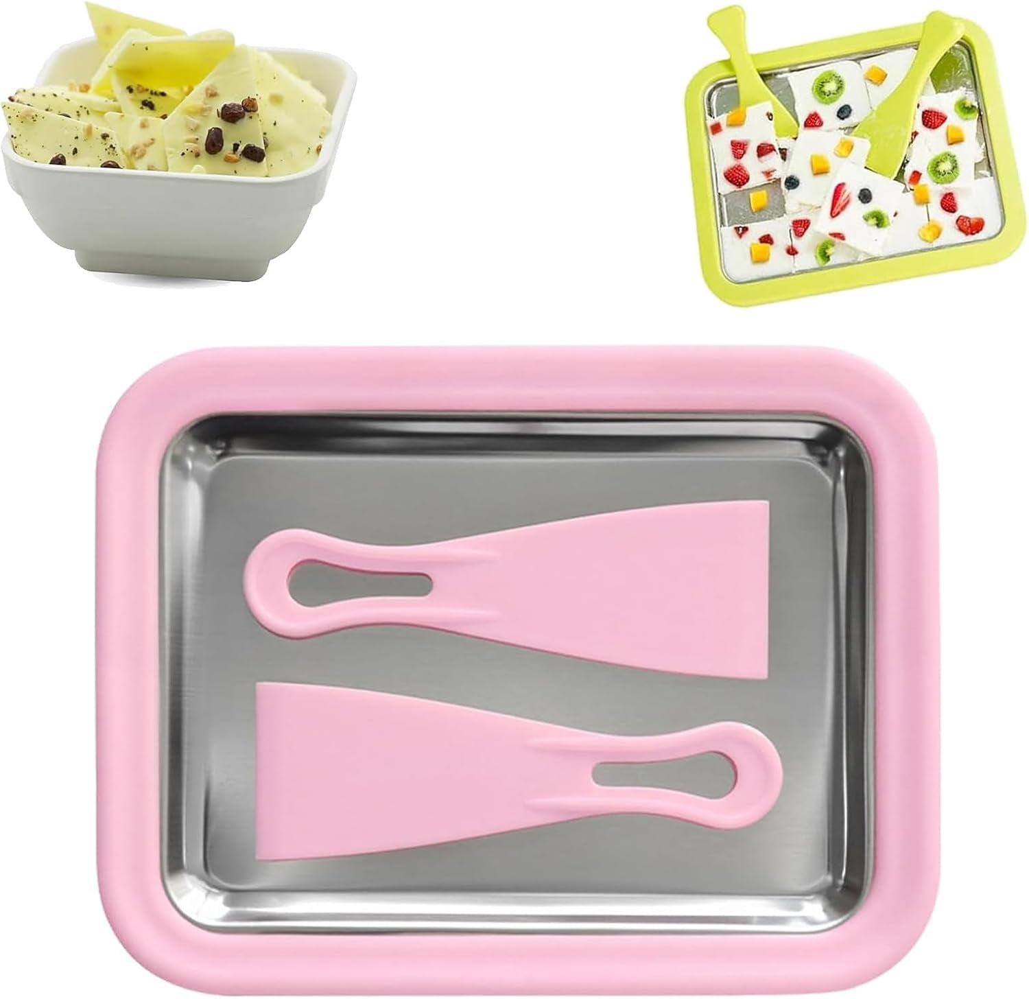 Myfroroll Ice Cream Maker - Manual Rolled Ice Cream Tray with 2 ...