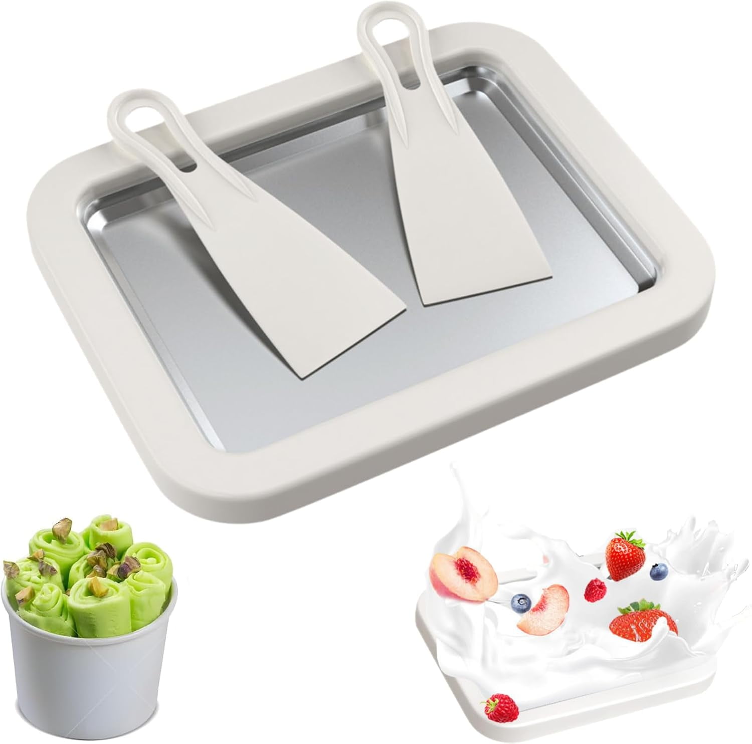 Myfroroll Ice Cream, ready-to-serve rolled ice cream maker, equipped ...