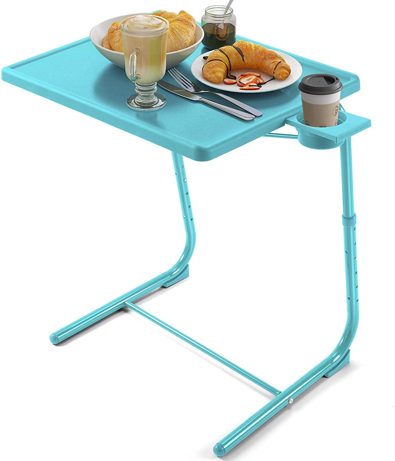 Myfurnideal Adjustable TV Tray Table with 6 Height & 3 Tilt Angle ...
