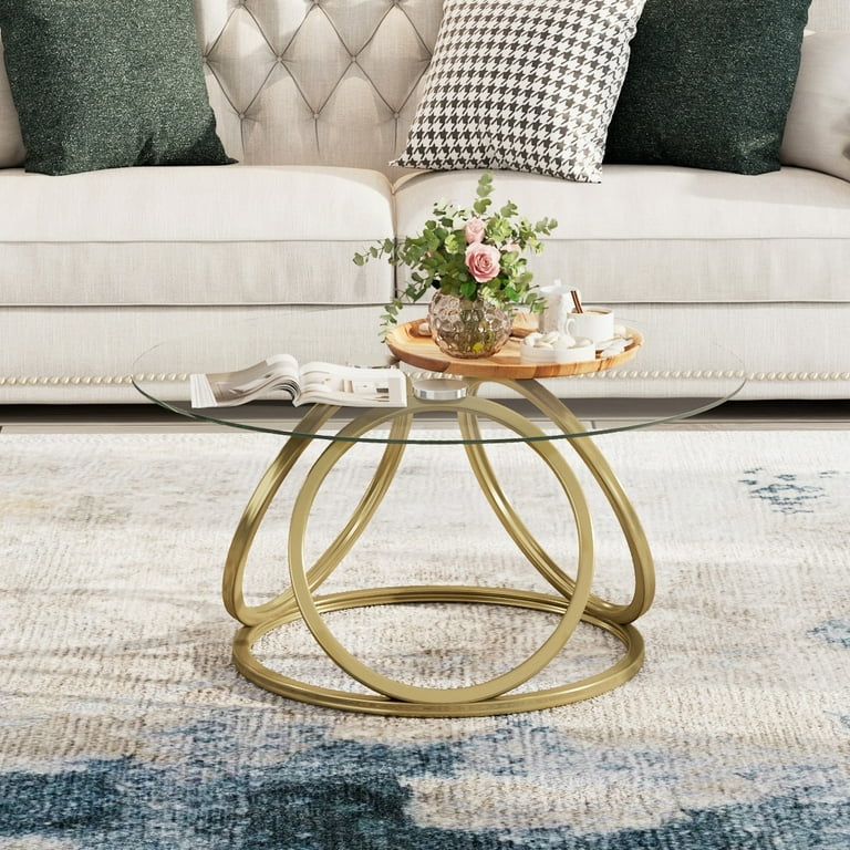 Gold end table with glass top store