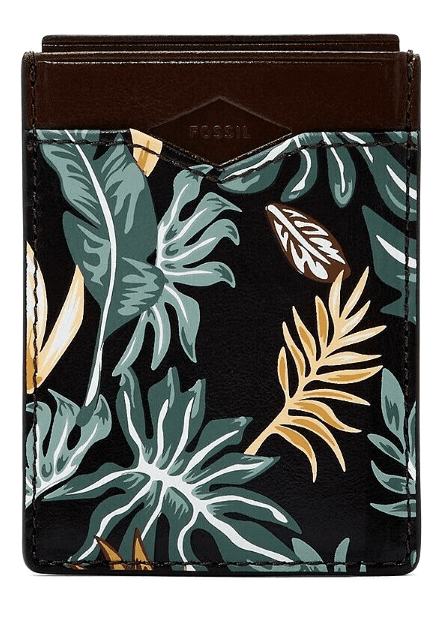 Mykel Front Pocket Wallet Fossil Money Clip for Men Black Floral by ...