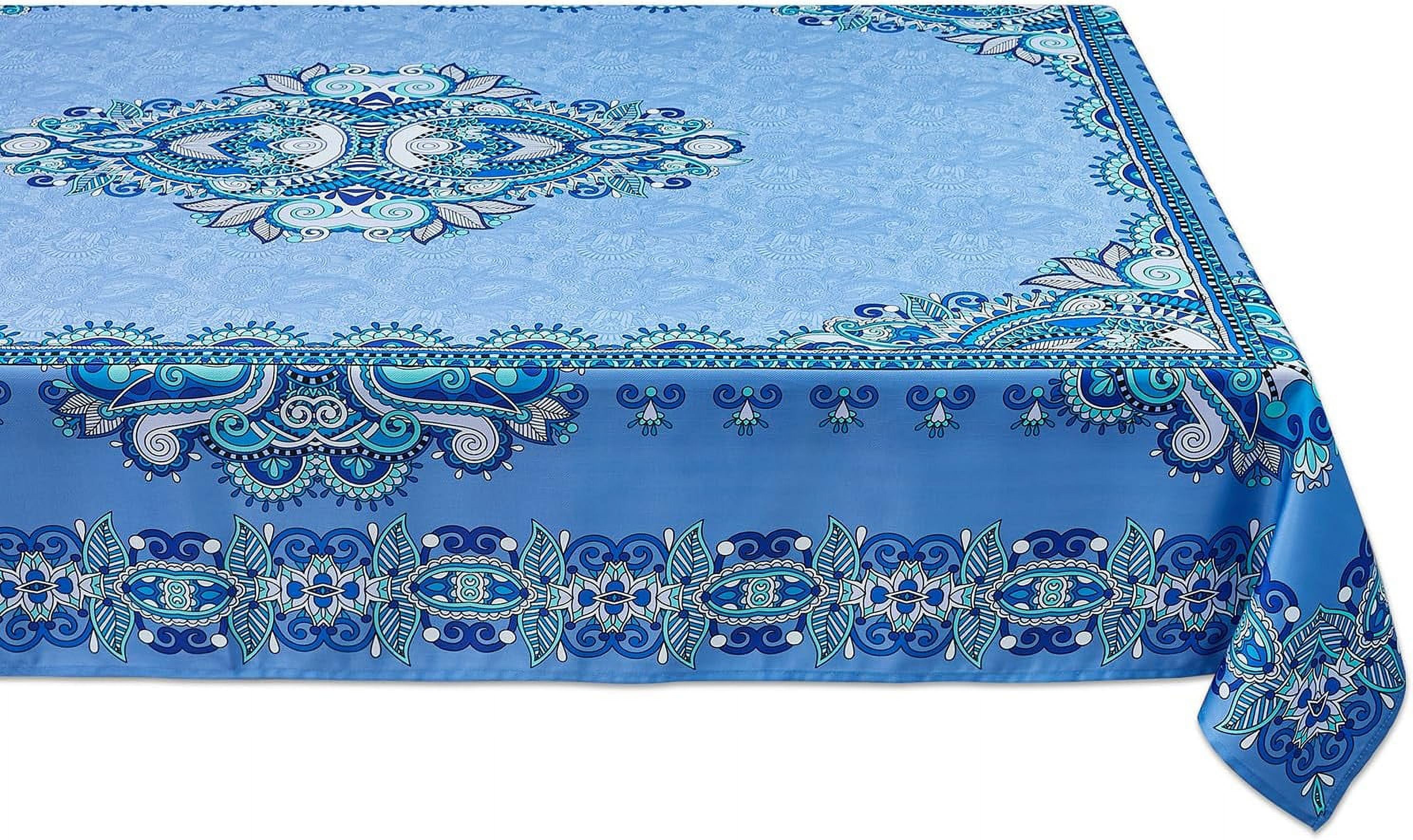 Mykonos Blue Paisley Tile Bordered Tabletop for Spring Summer ...