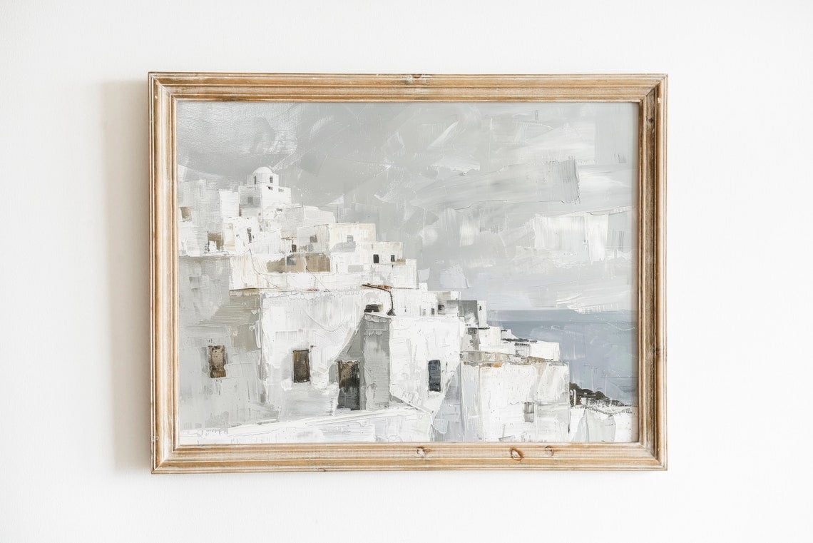 Mykonos Blue Vintage Print, Vintage Farmhouse Art, Landscape Art ...
