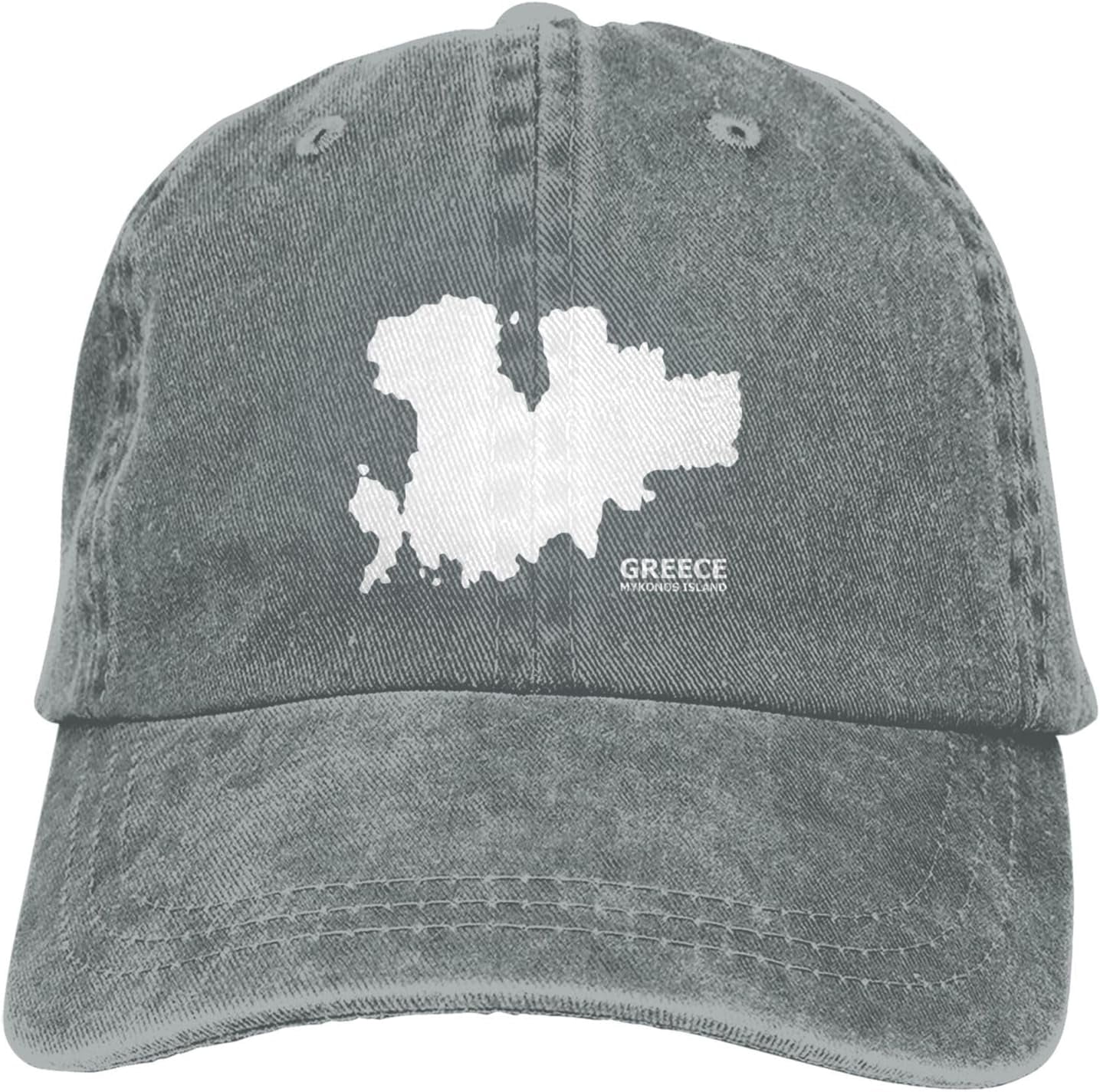 Mykonos Greece Funny Hat Adjustable Denim Baseball Cap Black Dad Hat ...