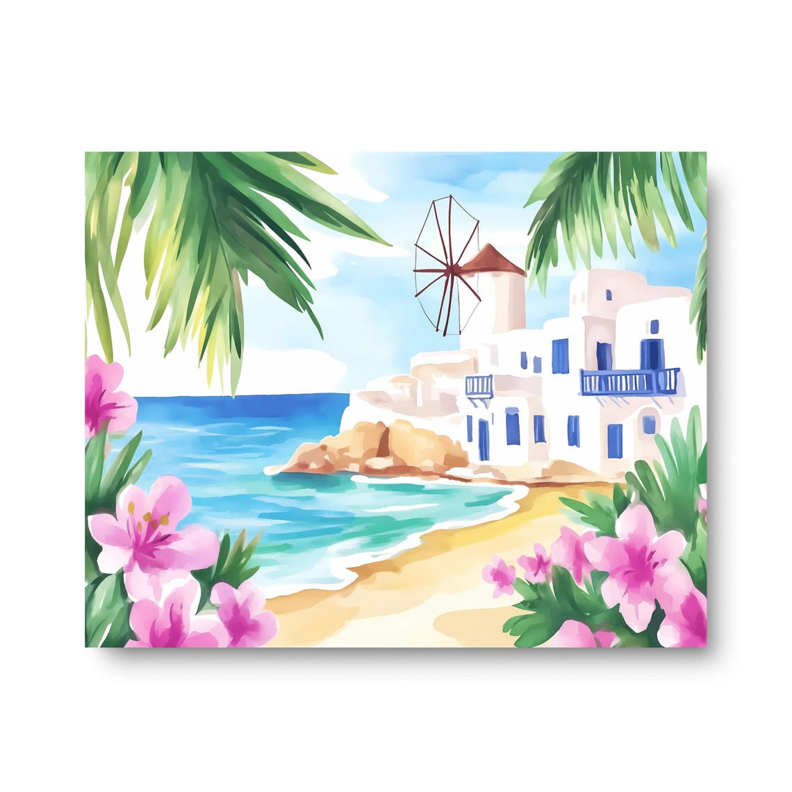 Mykonos Greece Print, Cycladic Islands Wall Art, Aegean Sea Coastal ...