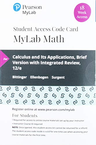 Pre-Owned Mylab Math With Pearson Etext -- 18 Week Standalone Access ...