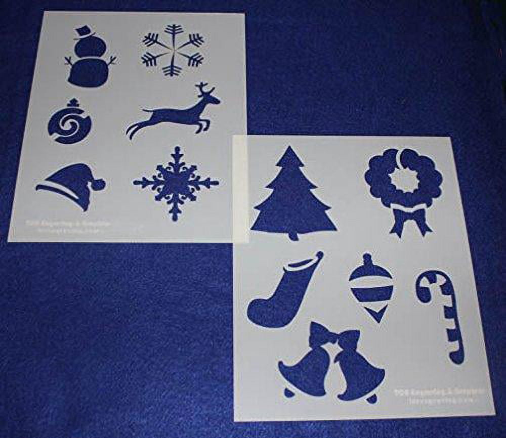 Mylar 2 Pieces of 14 Mil 8" X 10" Holiday Stencils- Painting /Crafts ...