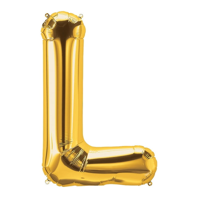 L-Shaped Gold Letter 34" Mylar Balloon - Walmart.com