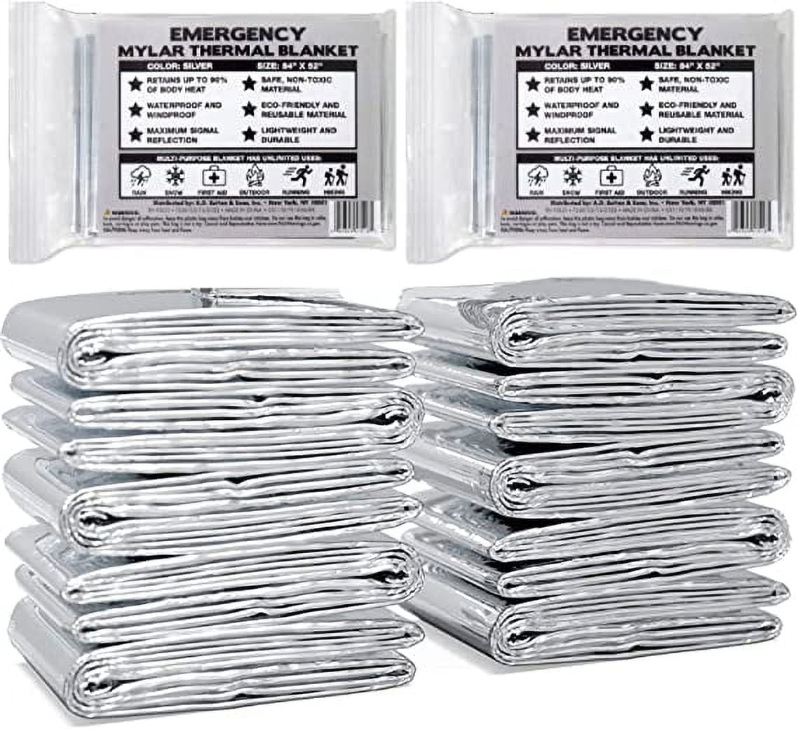 Mylar Blankets Bulk 52x84 100 Pack Emergency Foil Blankets for Warmth ...
