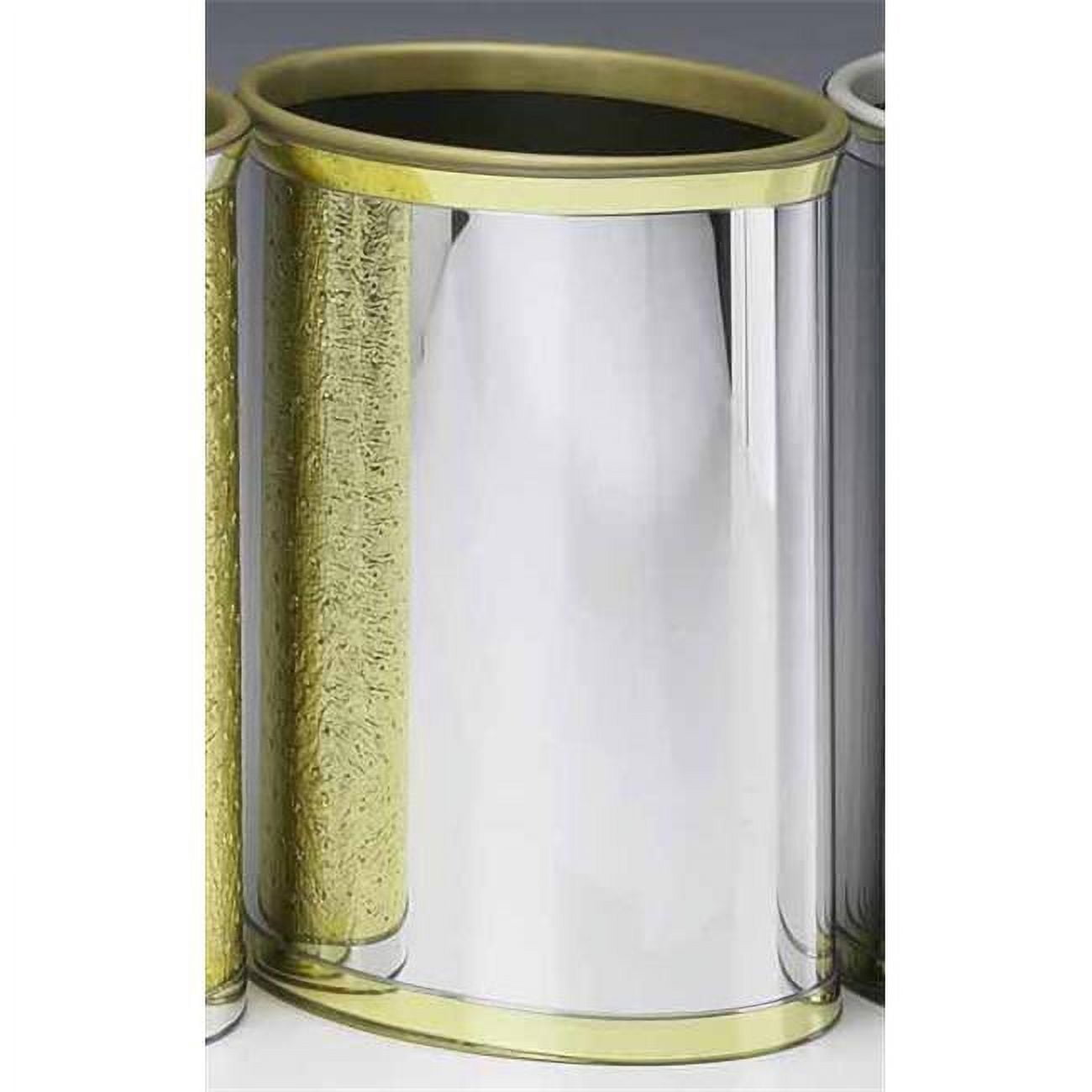 Mylar Polished Chrome and Brass Waste Basket - Walmart.com