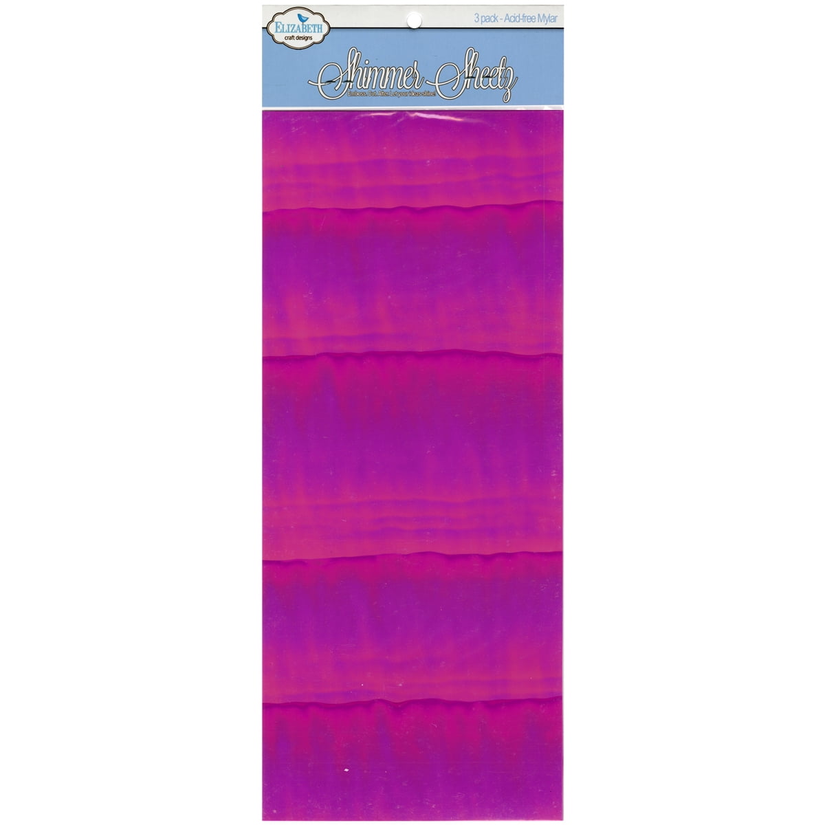 Mylar Shimmer Sheetz 5"X12" 3/Pkg-Pink Iris, Pk 2, Elizabeth Craft ...