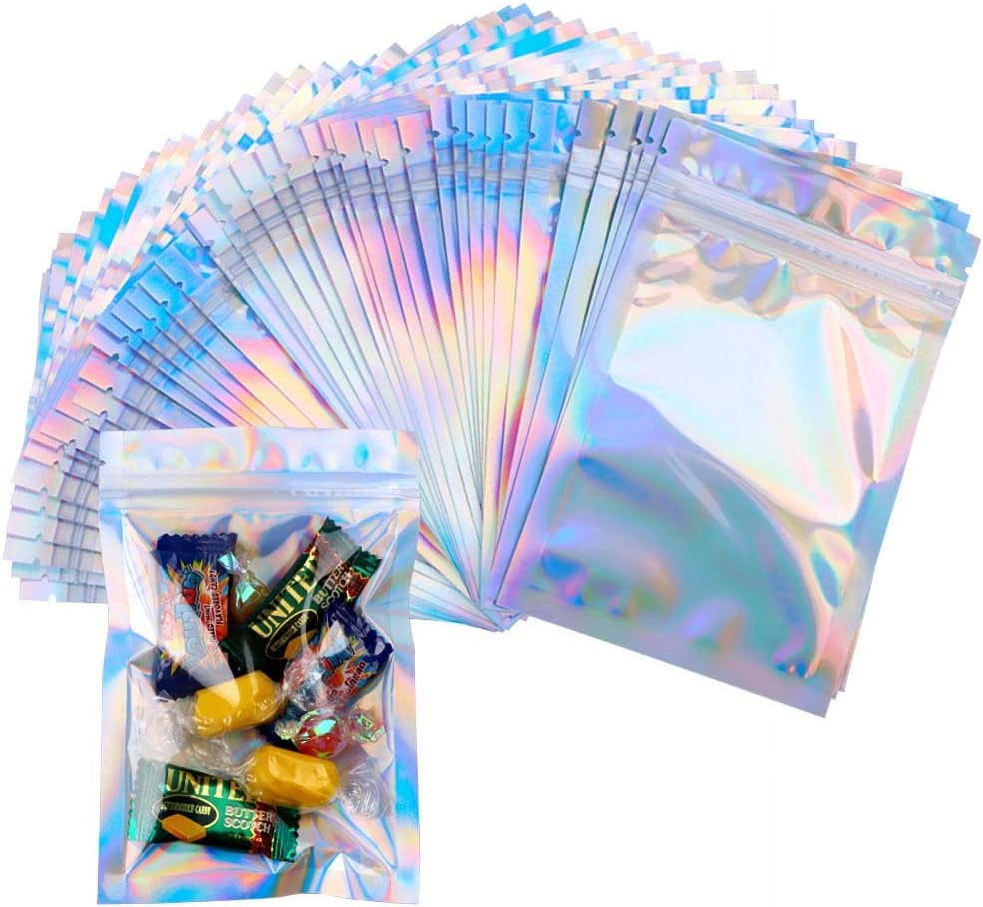 Mylar Zip Lock Bags,100 Pcs Clear Golden Resealable Mylar Bags,Aluminum ...