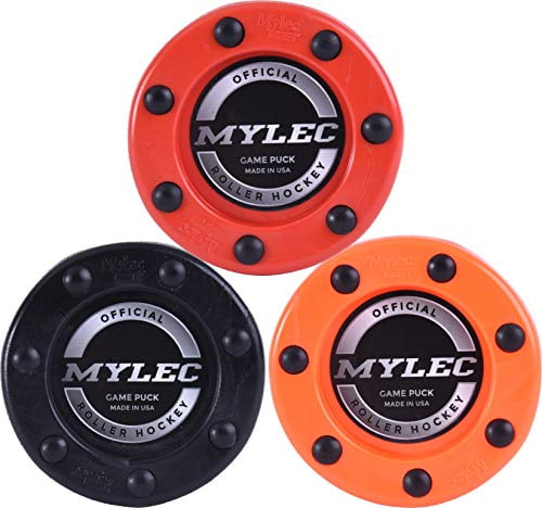 Mylec Roller Puck Variety 3 Pack Roller Hockey Pucks, Red/Orange/Black ...