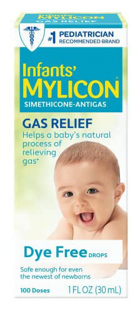 Mylicon Gas Relief Drops for Infants and Babies, Dye Free Formula, 1 ...