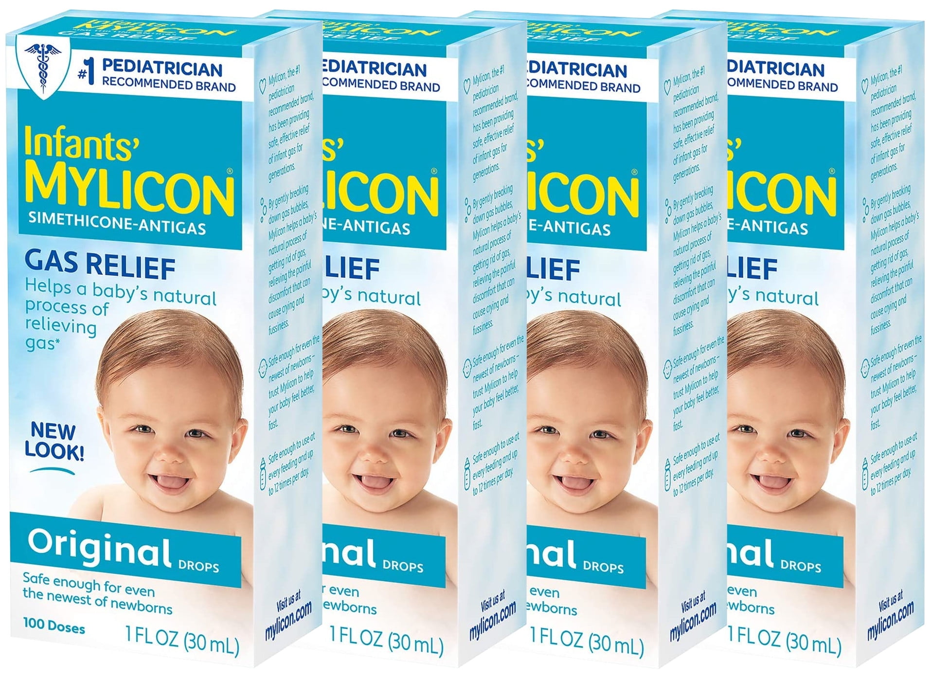 Mylicon Infant Drops Anti-Gas Relief, Original Formula 1 oz (Pack of 4 ...