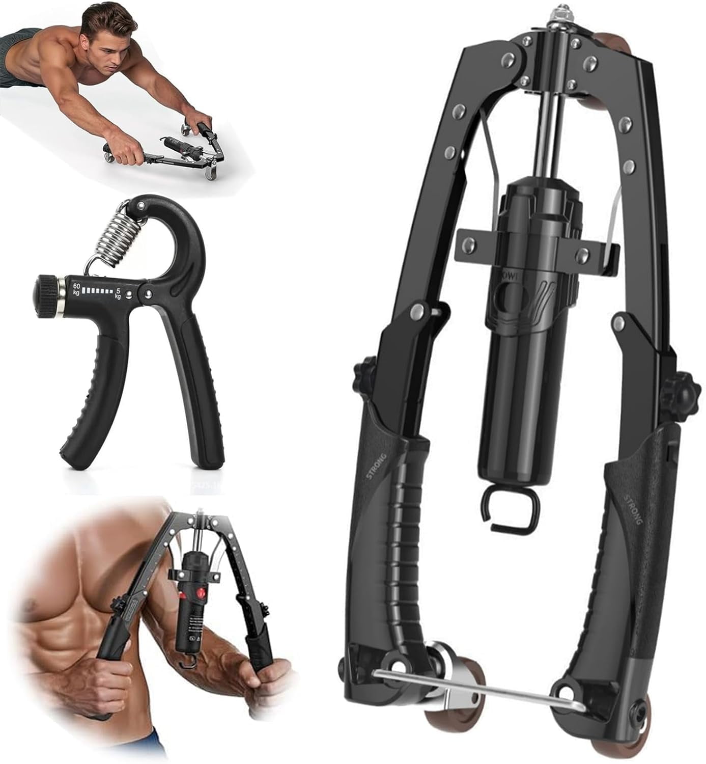 Mymus CoreFlex Twister Pro, All-in-One Adjustable Hydraulic Arm Exerciser Twister Bar, Chest ...