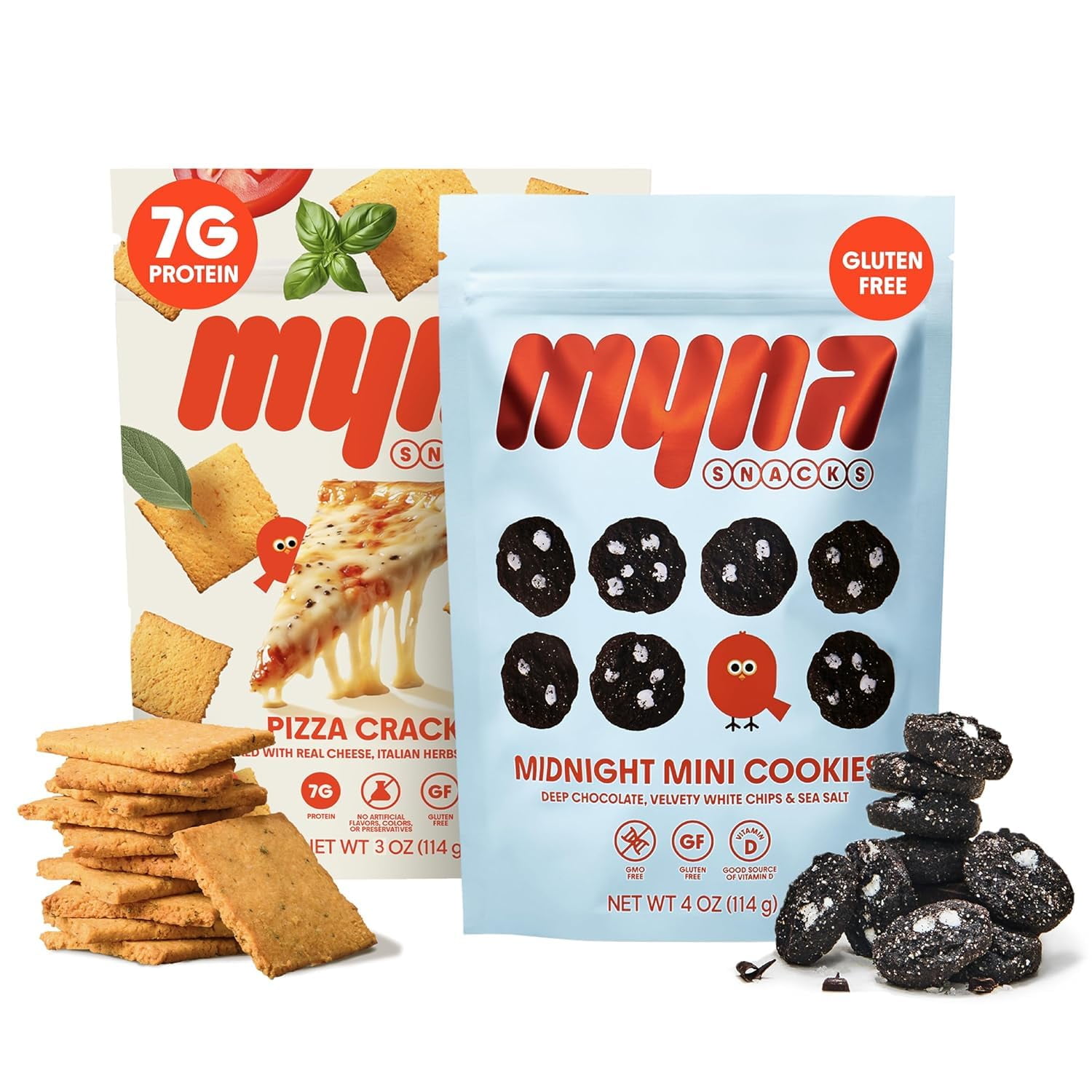 Myna Snacks Variety Pack - Mini NSD3 Snacking Cookies and Pizza ...