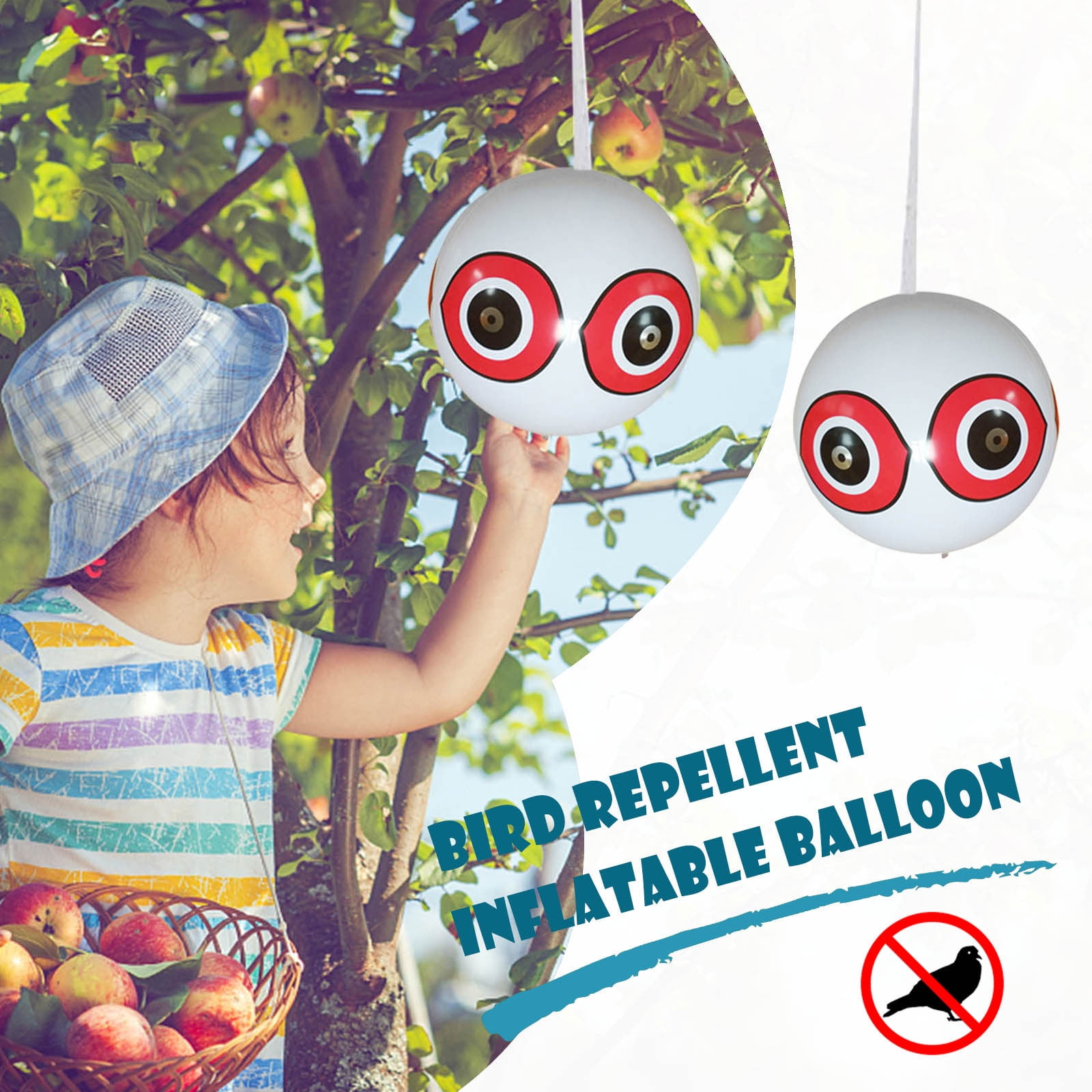 Mynkyll Bird Inflatable Ball With Reflective Eyeball Bird Eye ...